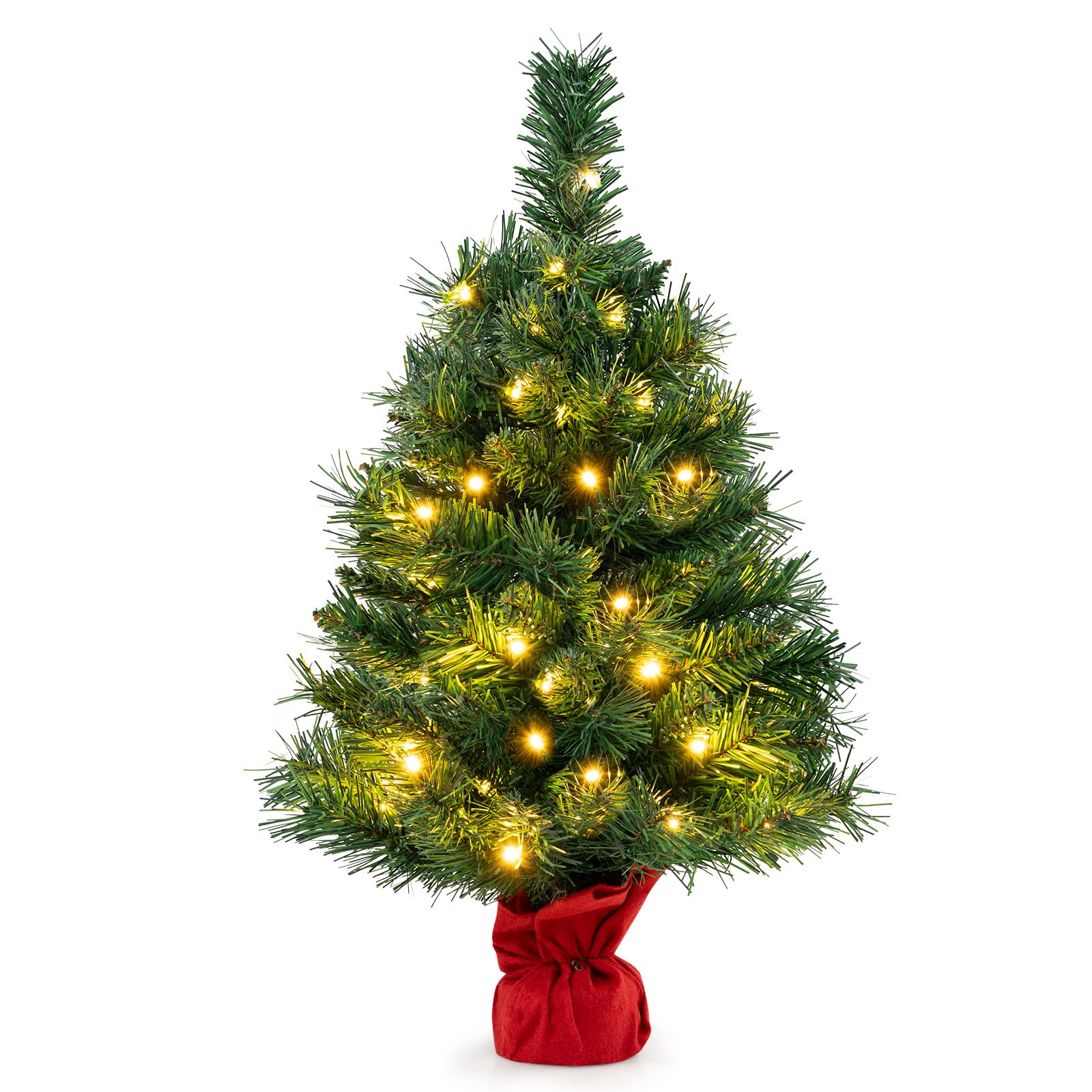 Amazon.com: Goplus 2ft Mini Prelit Christmas Tree, Tabletop Battery ...