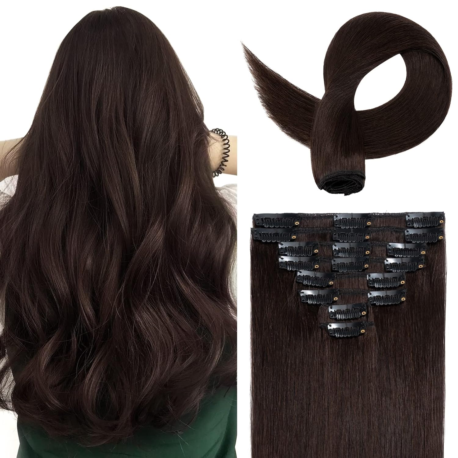 Amazon.com : Clip in Hair Extensions Real Human Hair Tess Clip-ins ...