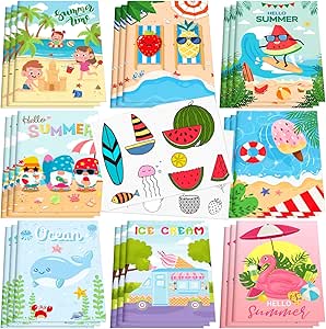 Amazon.com: Fulmoon 48 Pcs Mini Summer Coloring Books for Kids Bulk ...