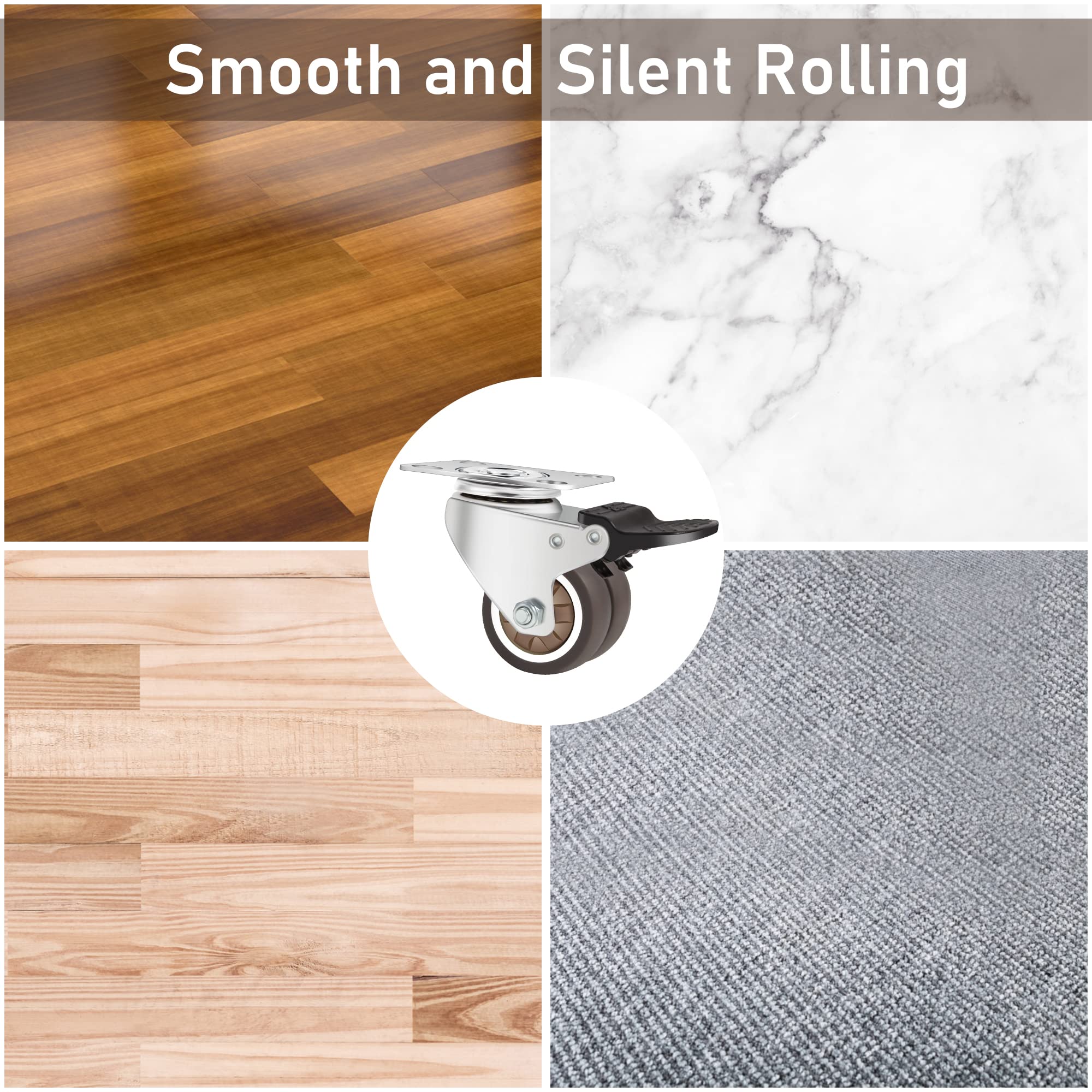 Snapklik.com : Nefish 2 Inch Swivel Rubber Caster Wheels For Furniture ...