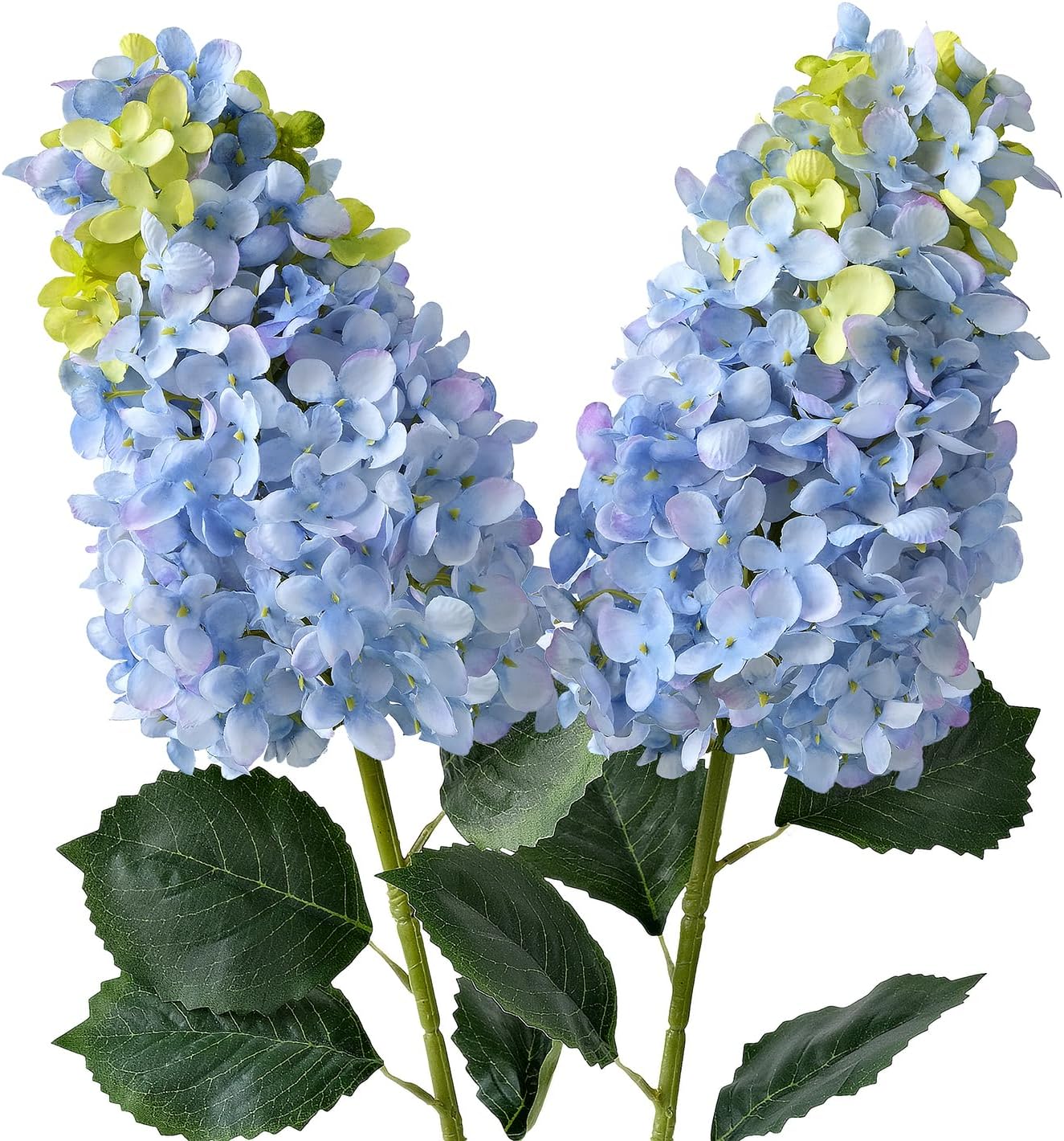 Amazon.com: JINWOE Blue Artificial Hydrangeas Silk Flowers, 2Pcs 31.5 ...