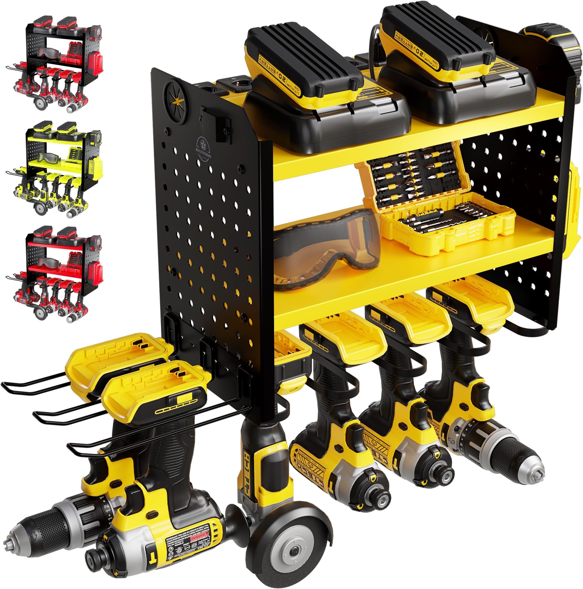 Amazon.com: BUILTSTRONG Power Tool Organizer-6 Drill Holder Wall Mount ...