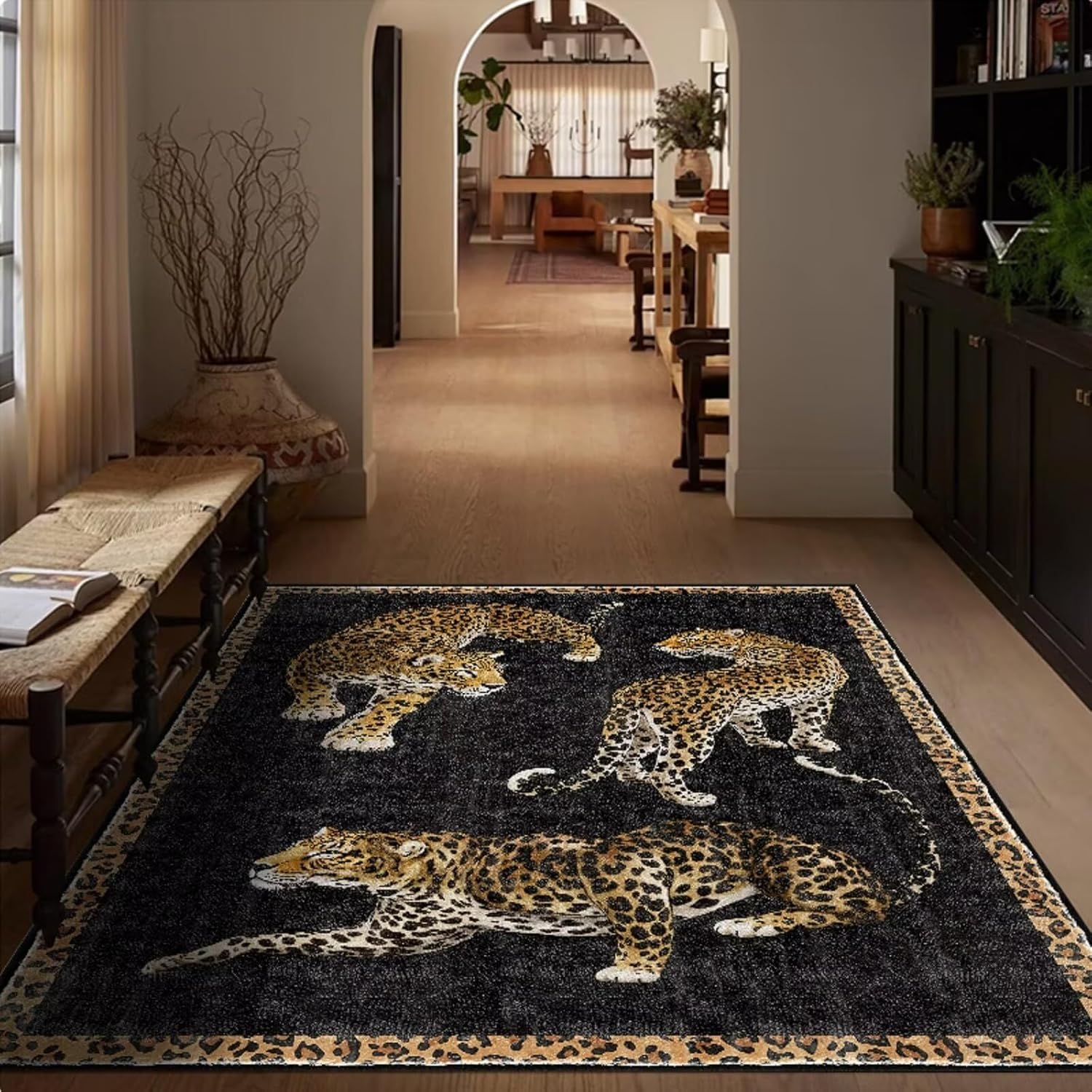 Amazon.com: UUYDFH Black Cheetah Area Rug 2 by 3ft Small Leopard Rugs ...