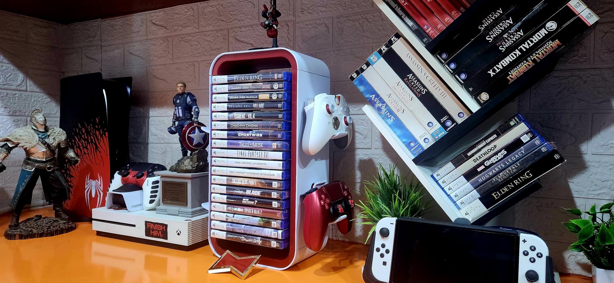 PSS Video Game Storage Stand Tower for PS5/ PS4/ PS3/Nin-tendo Switch ...