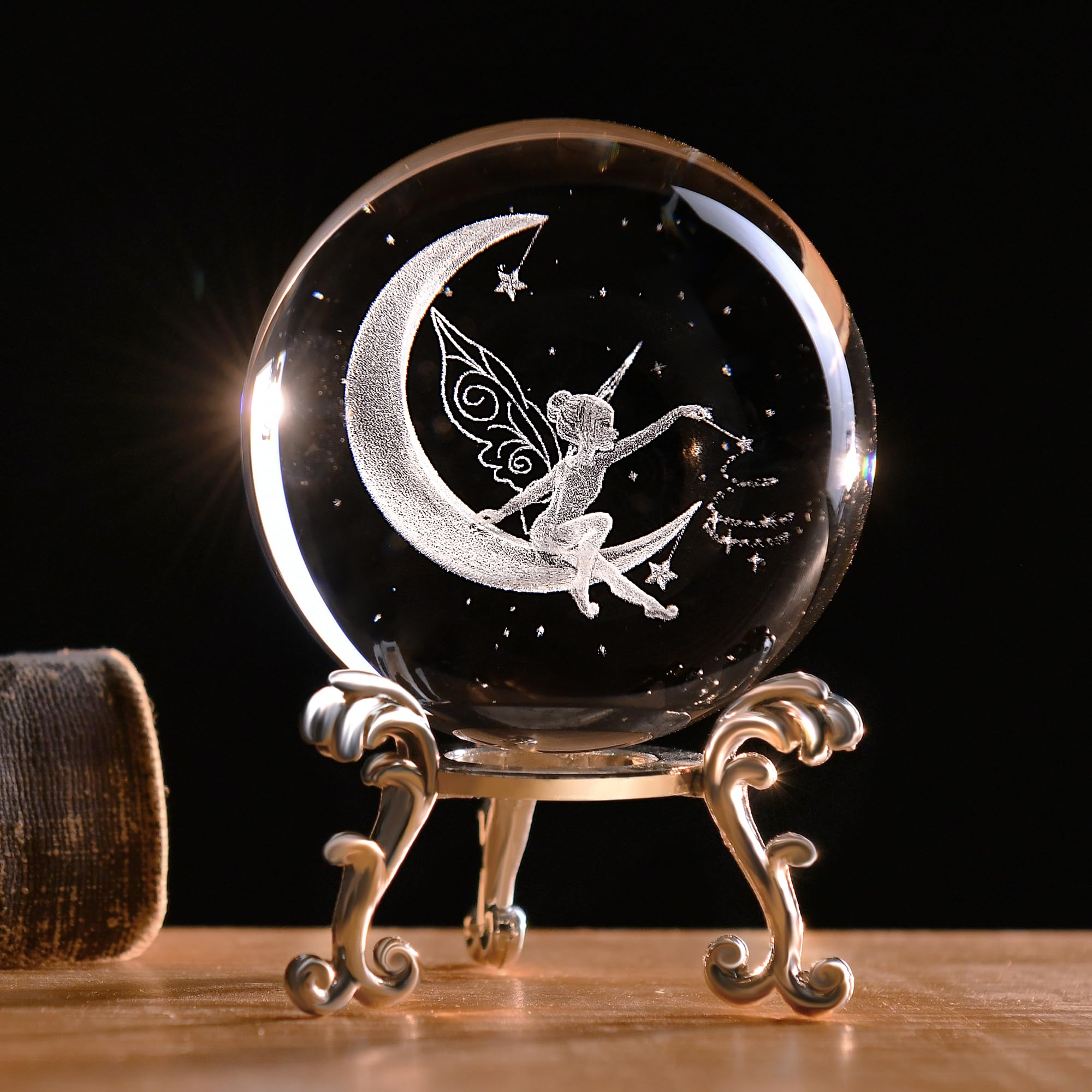 Amazon.com: IFOLAINA 3D Fairy Crystal Ball with Stand 60mm Laser ...