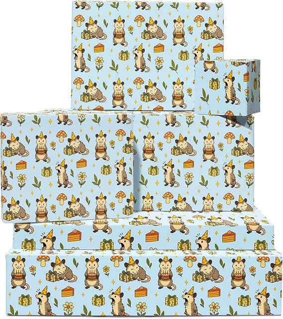 Amazon.com: CENTRAL 23 Possum Wrapping Paper - 6 Sheets of Cute Animal ...