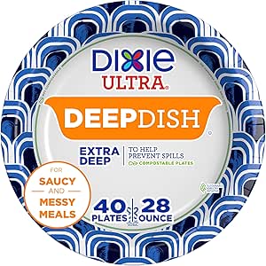 Amazon.com: Dixie Ultra, Deep Dish Paper Plates, 28 Oz, 40 Count, Heavy ...