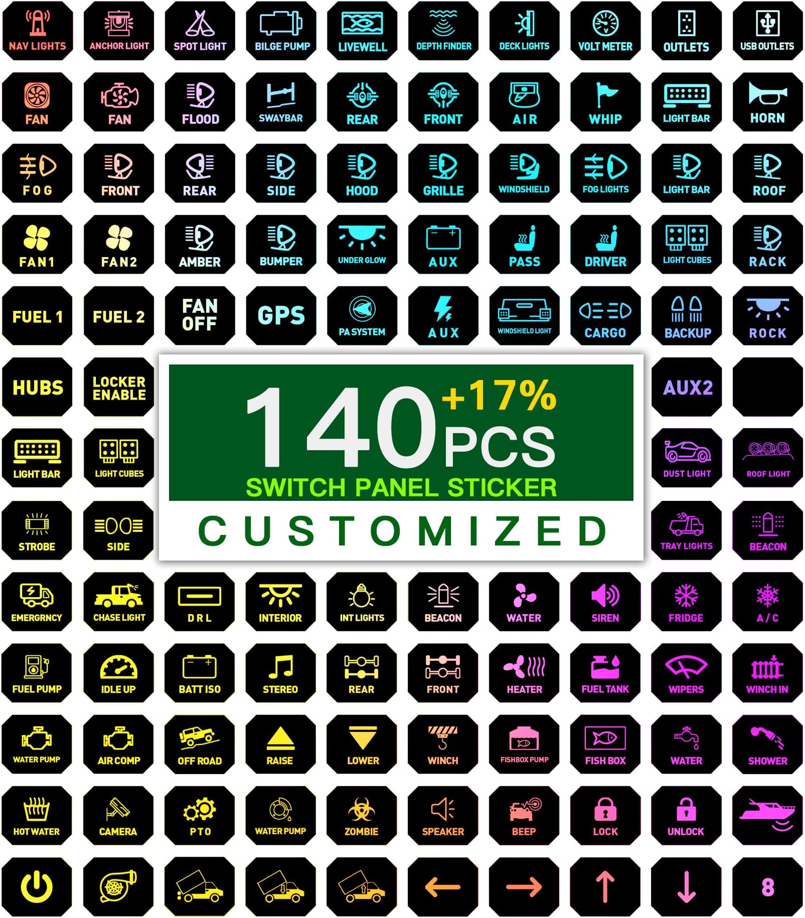 Amazon.com: White Marine Boat Dash Board Switch Instrument Panel Decal ...