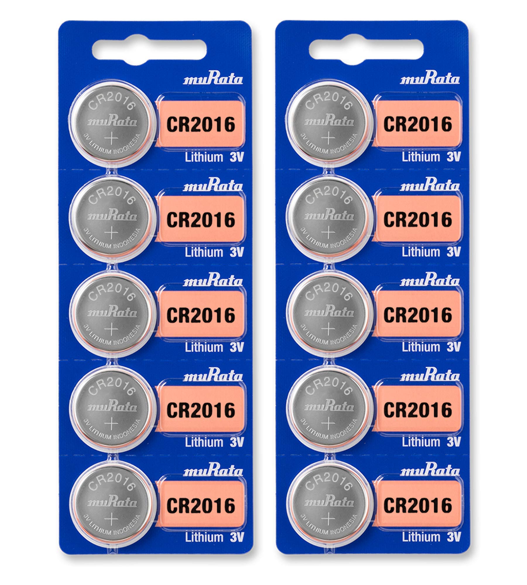 Amazon.com: Murata CR2016 Battery DL2016 ECR2016 3V Lithium Coin Cell ...