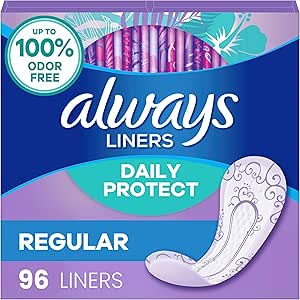 Amazon.com: Always Daily Protect Liners, Regular Length, Unscented, 96 ...
