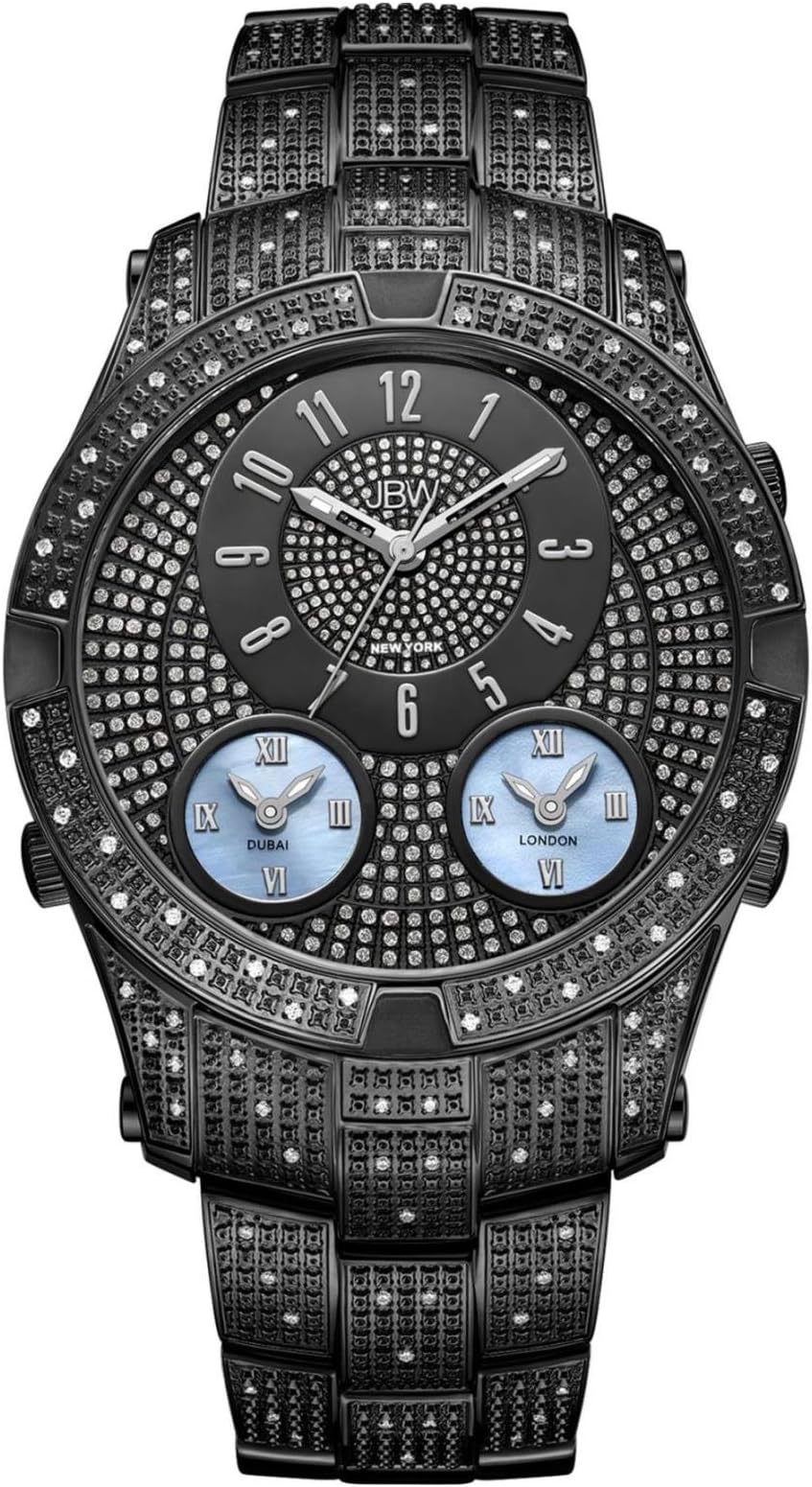 JBW Women's Cristal 34 0.12 ctw Diamond 18k gold-plated stainless-steel ...