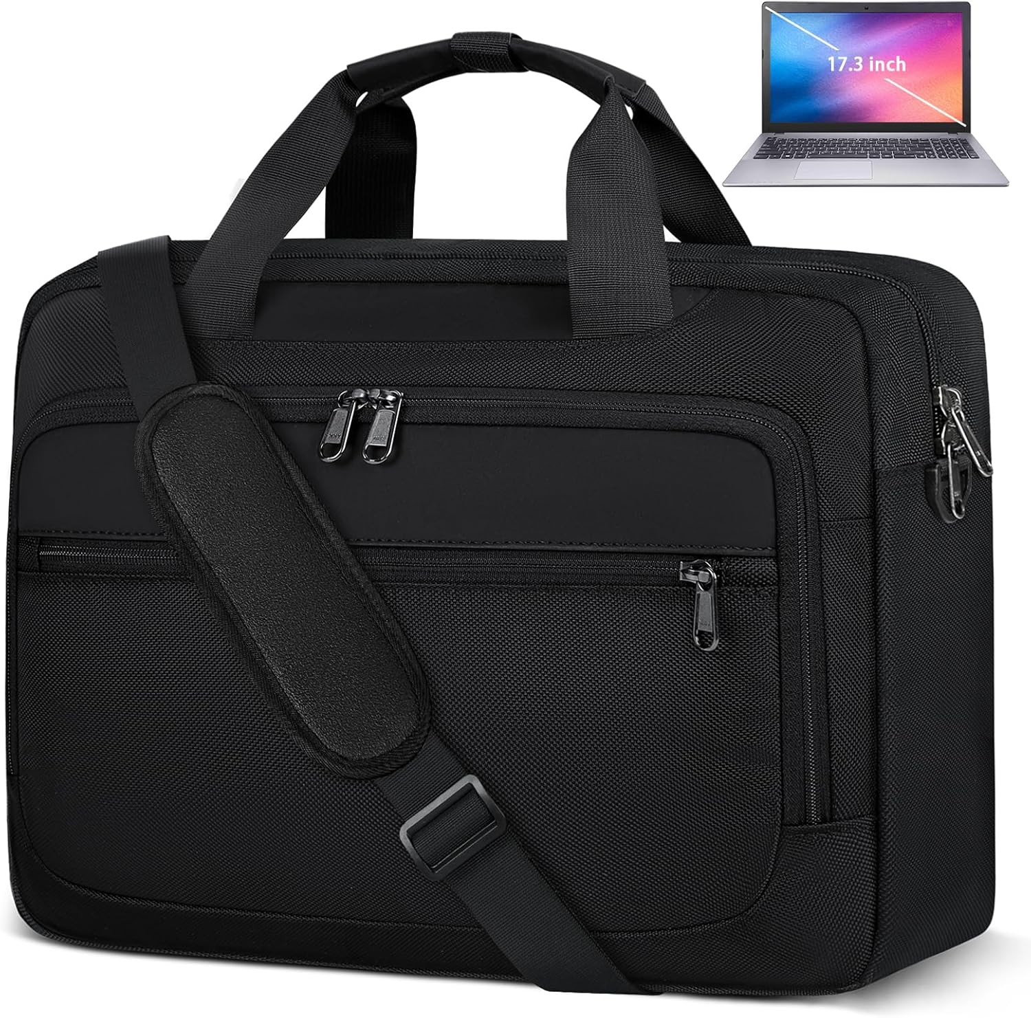 Laptop Bag 17.3 Inch Messenger Bag Mens Briefcase Waterproof Laptop ...