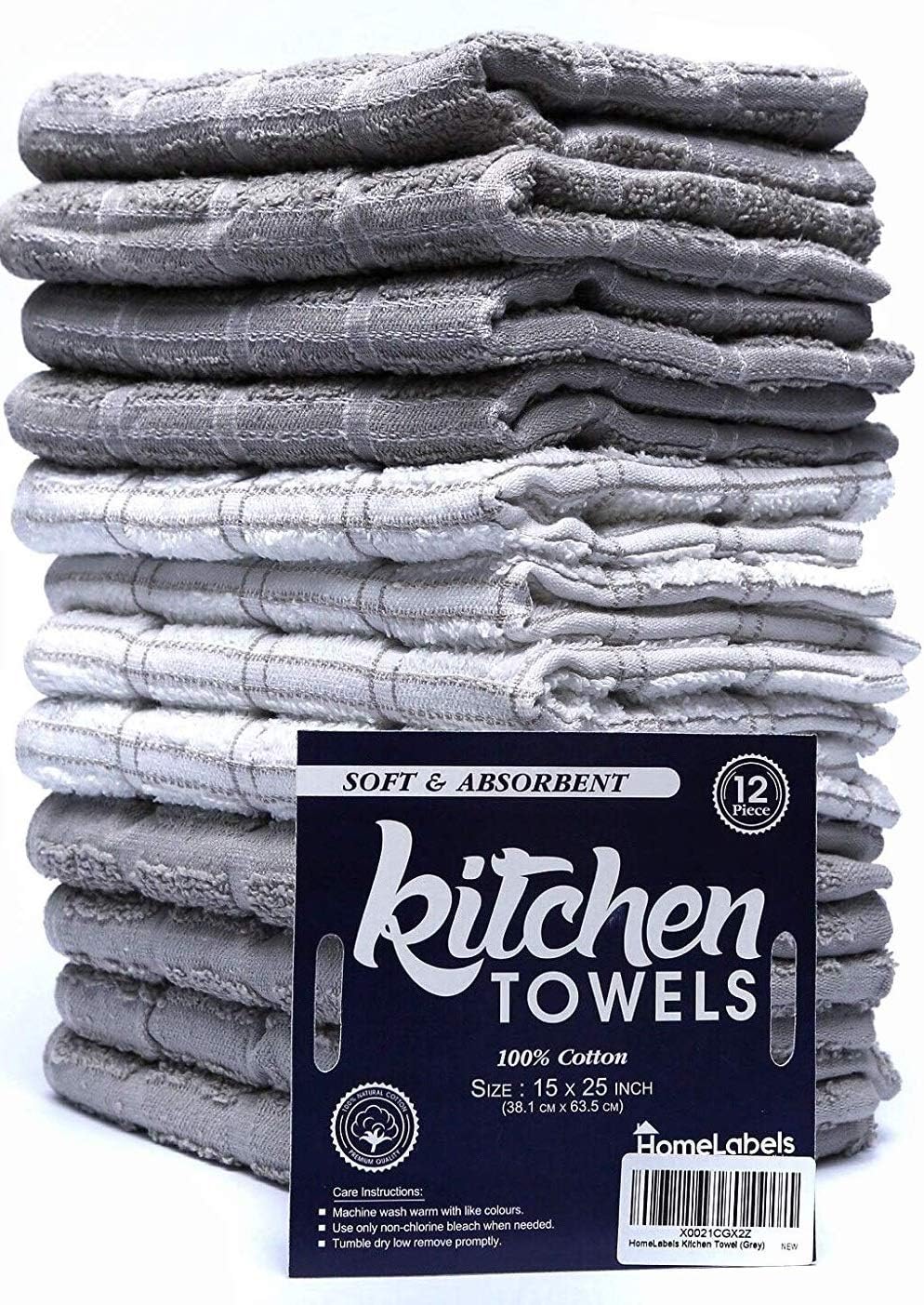 Amazon.com: HomeLabels Kitchen Towels and Dish Towels for Kitchen 100% ...