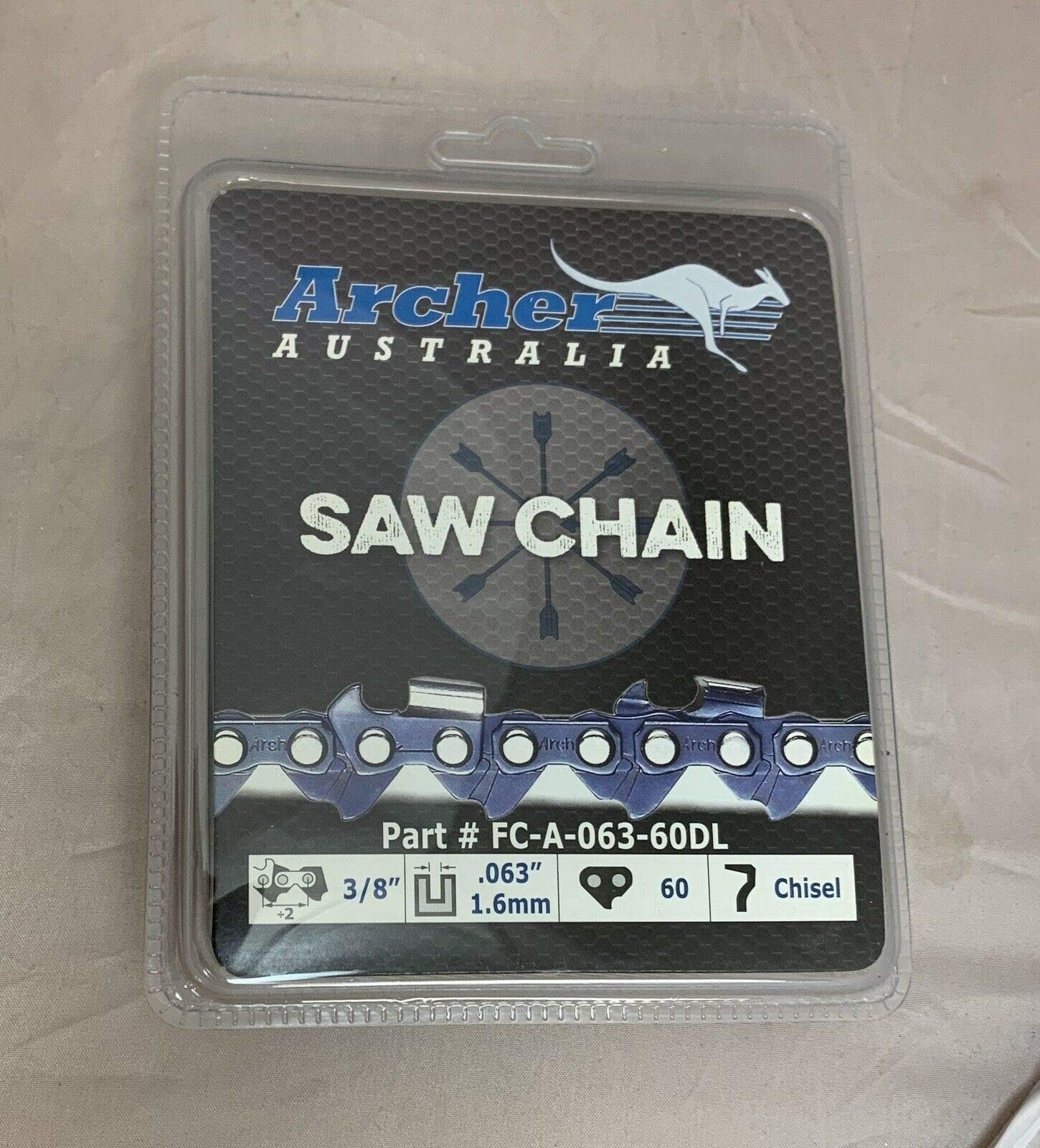 Amazon.com : 18" Archer Chainsaw Chain 3/8" pitch FULL CHISEL .058 ...