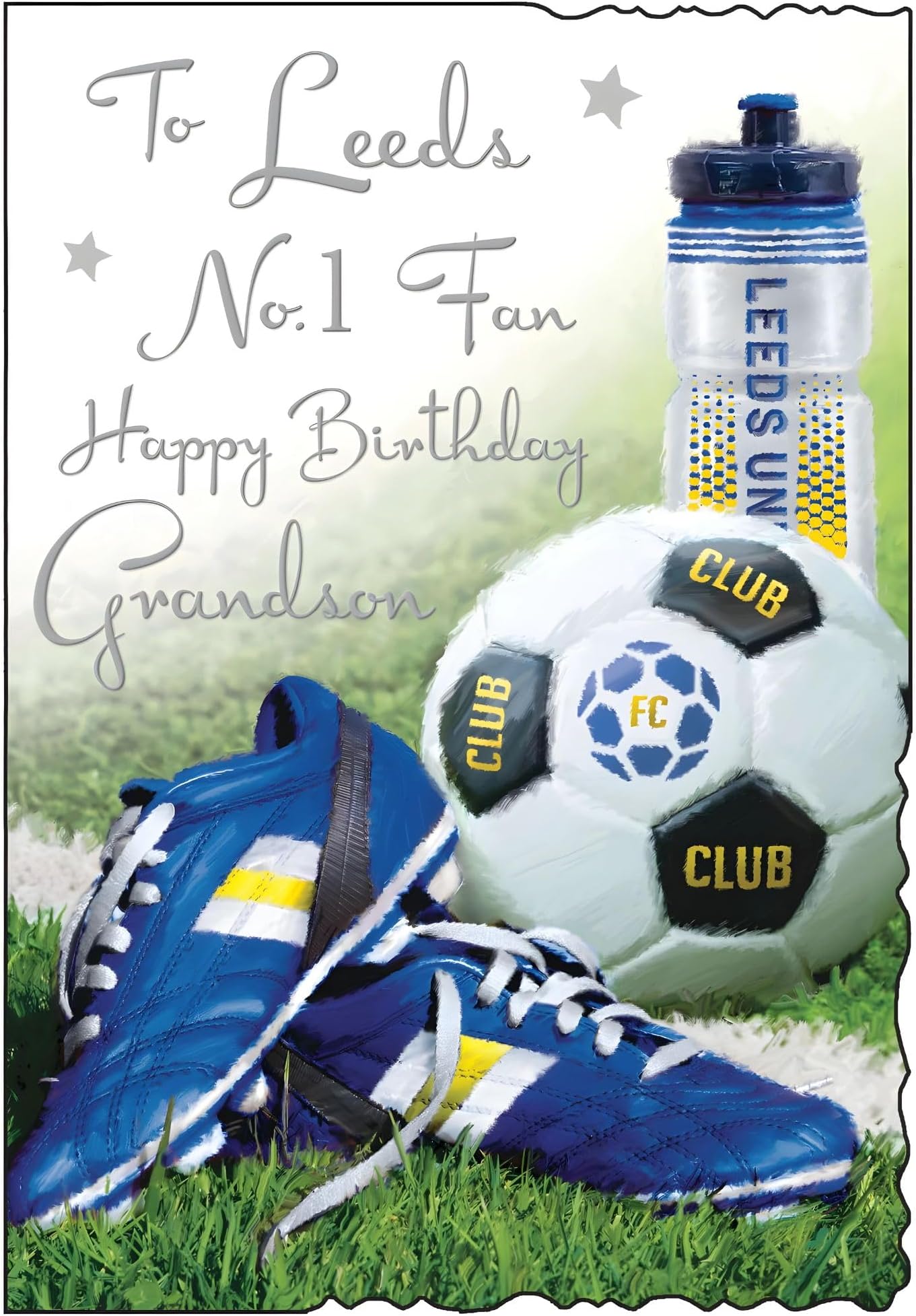 Leeds United Birthday Card for Grandson - Football Design - Leeds' No.1 ...