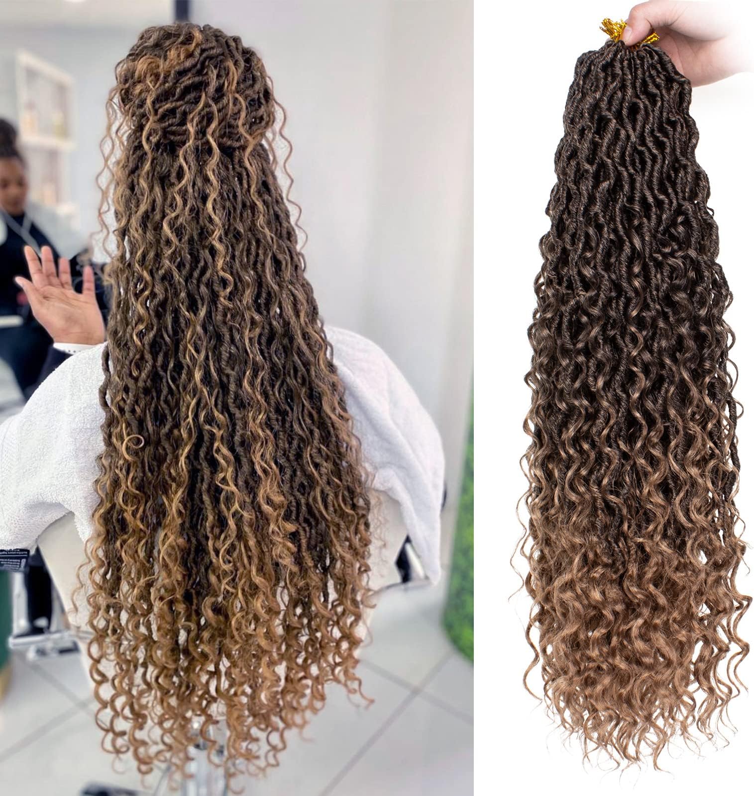 Amazon.com : ARUKIHAIR Pre-looped Crochet Boho Locs with Human Hair ...