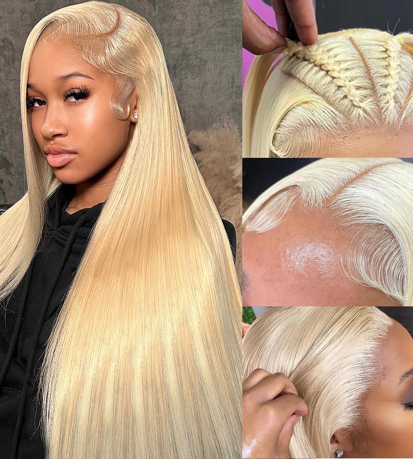 Amazon.com : Amecire 613 Lace Front Wig Human Hair 13x4 Transparent ...