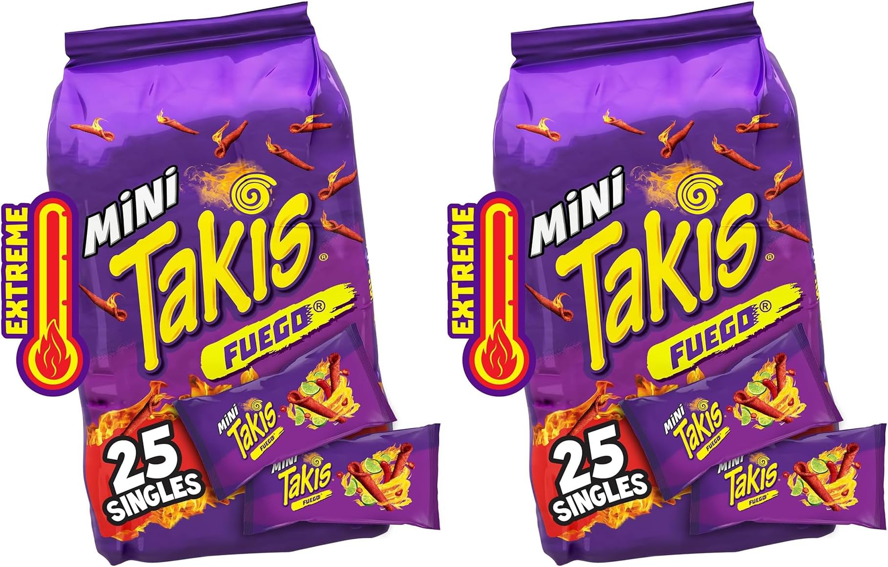 Amazon.com: Takis Fuego Mini 25 pc / 1.23 oz Bite Size Multipack, Hot ...