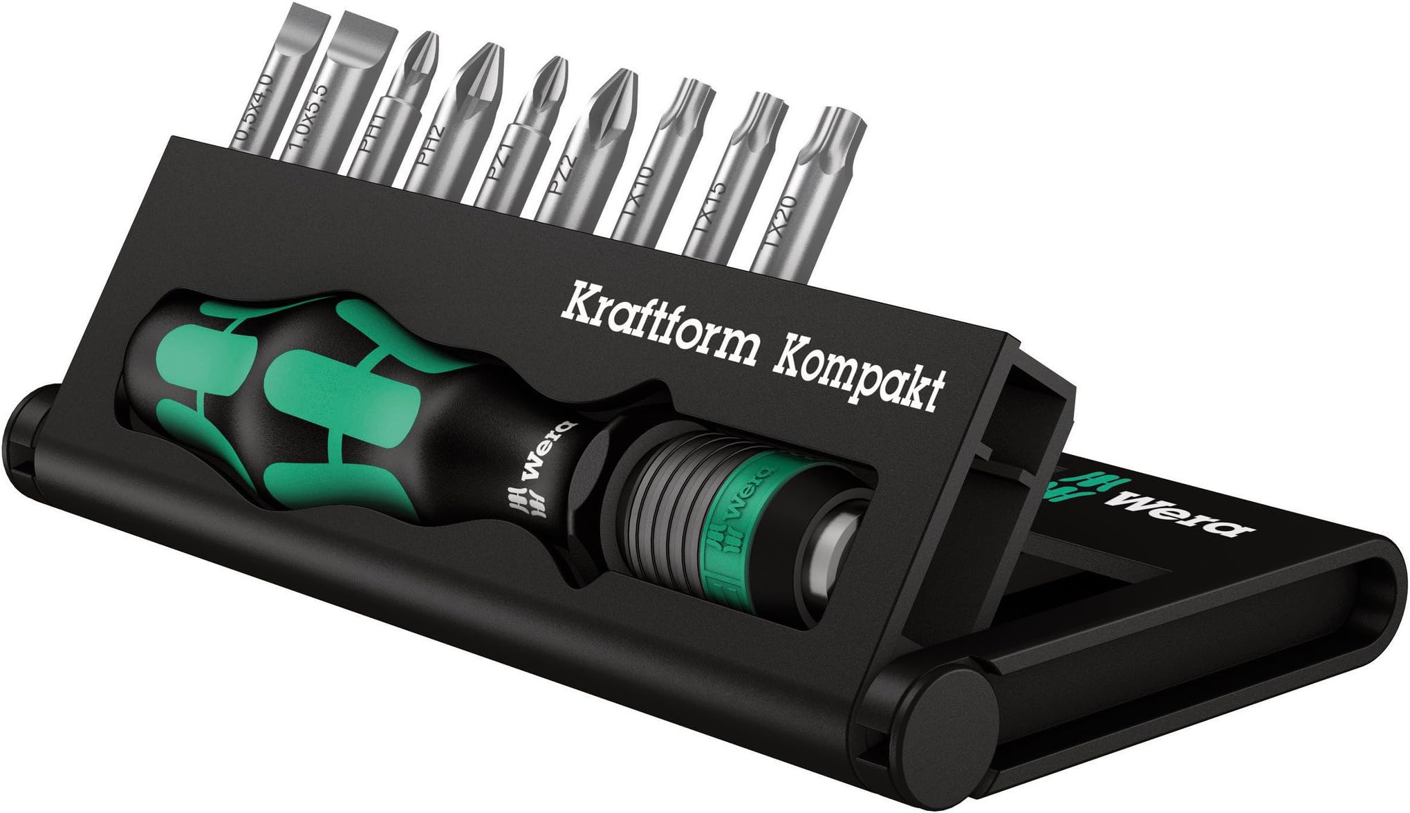 Wera Kraftform Kompakt 10 Bit-Holding Screwdriver & Bit Set, PH/PZ/SL ...