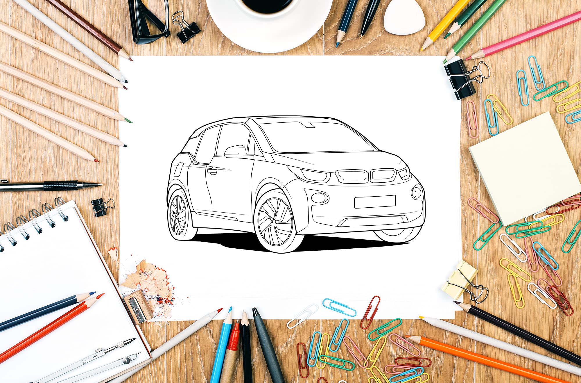 Mini Cars Coloring Book - Car Lovers Coloring Studio: Coloring Books ...