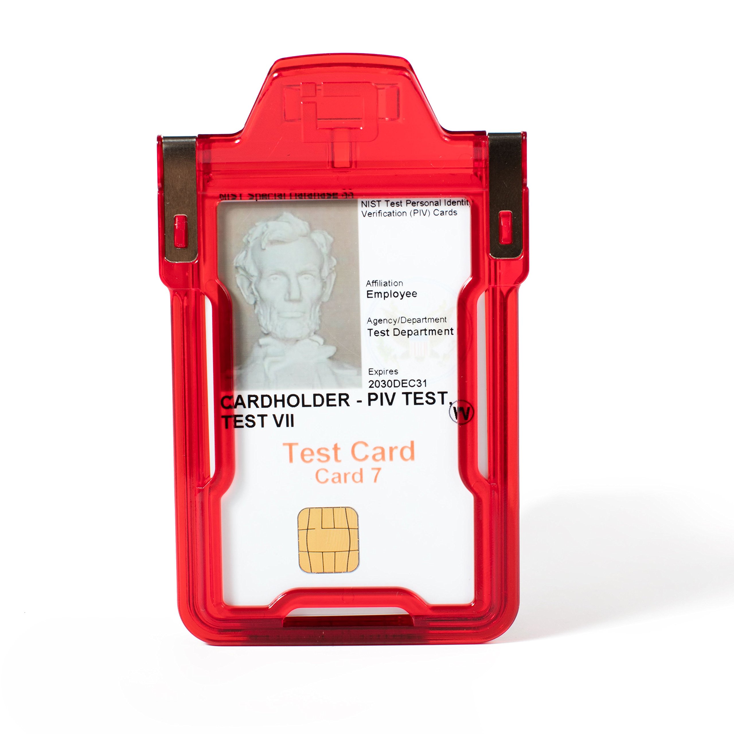 Amazon.com : Identity Stronghold Secure Badge Holder Classic, Red ...