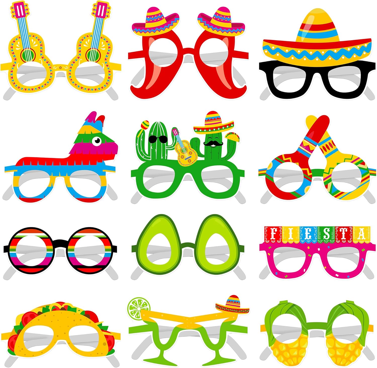Amazon.com: KatchOn, 12 Pcs Fiesta Glasses for Fiesta Party Decorations ...