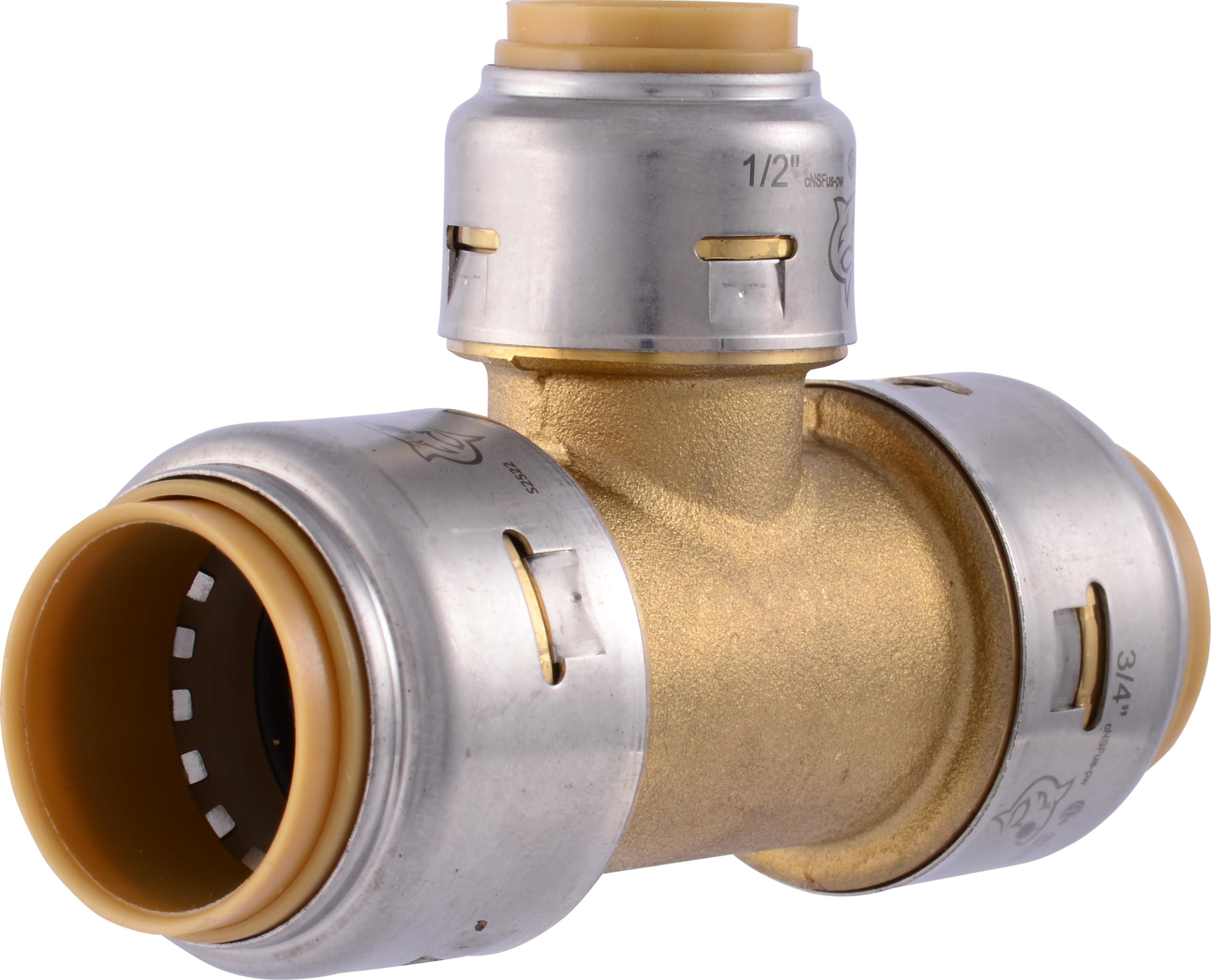 Amazon.com: SUNGATOR 1-Inch Push Fit PEX Tee, No Lead Brass Plumbing ...
