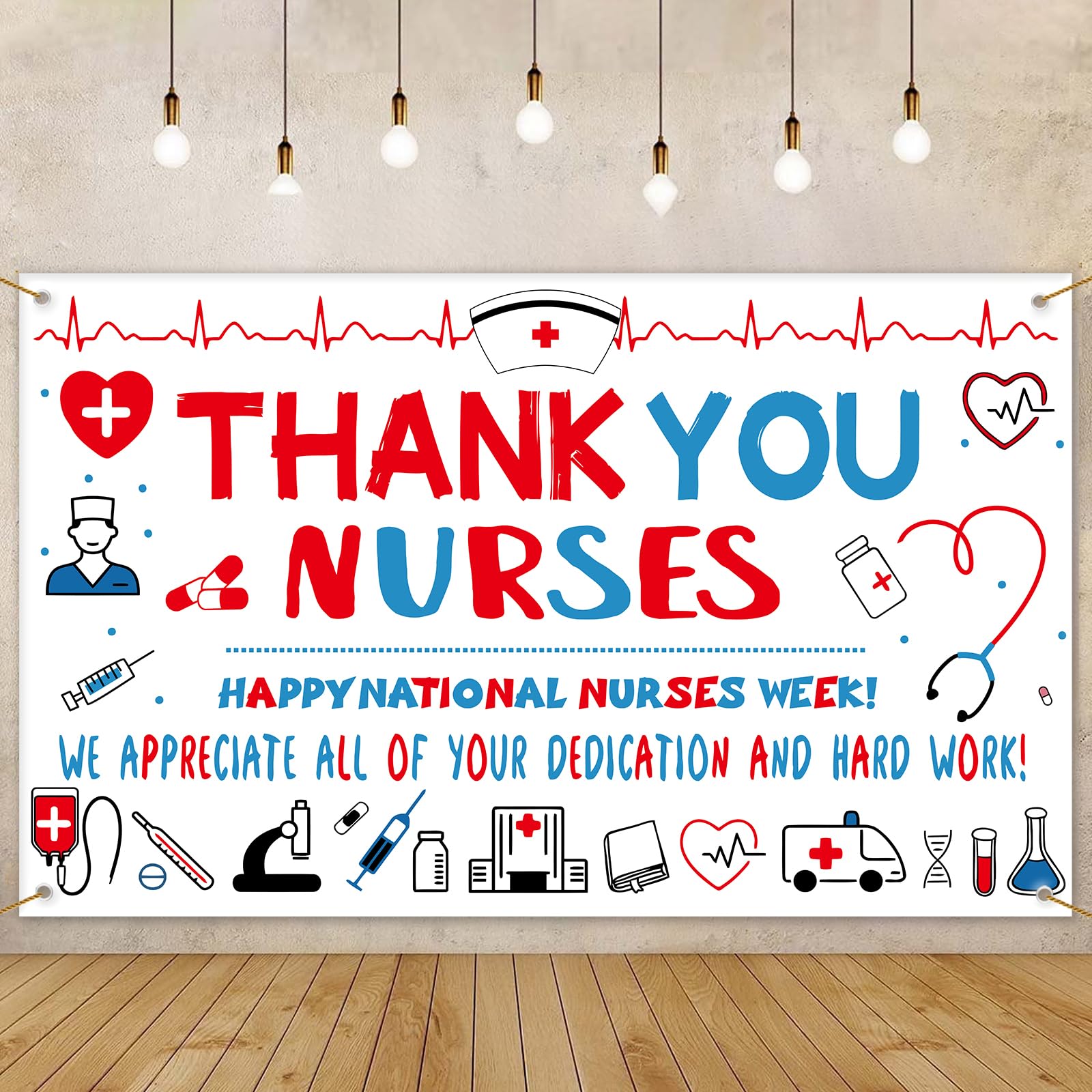 Amazon.com : Nurses Week Decorations,71 x 43In Thank You Nurses Party ...