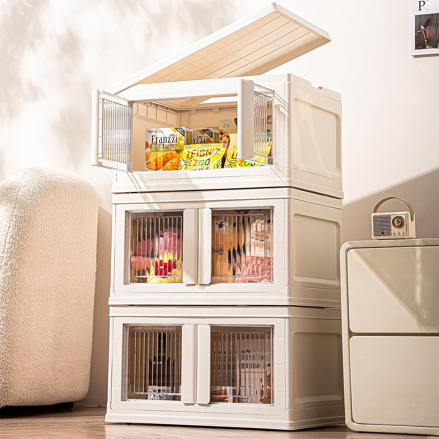 Amazon.com: Gaoaodeyu 3 Tier Plastic Storage Bins with Lid，Stackable ...