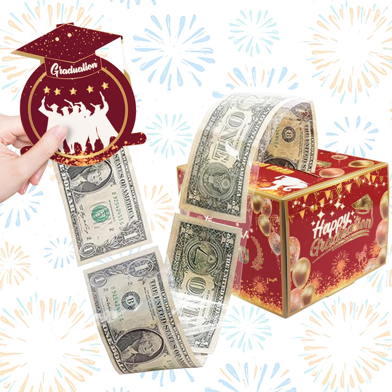 Amazon.com: ALIBBON Graduation Money Box for Cash Gift Pull, Money Gift ...