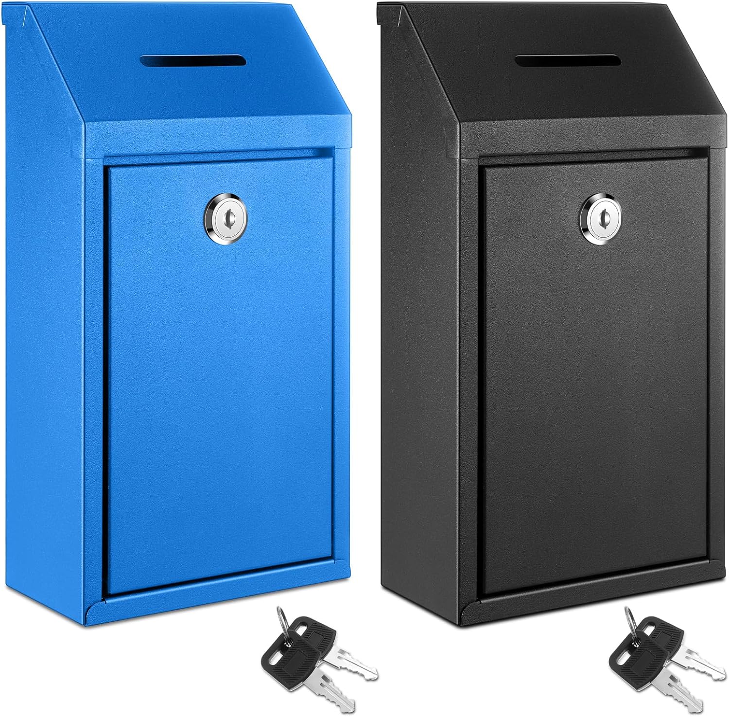 Amazon.com: 2 Pack Metal Suggestion Boxes with Lock Keys Ballot ...