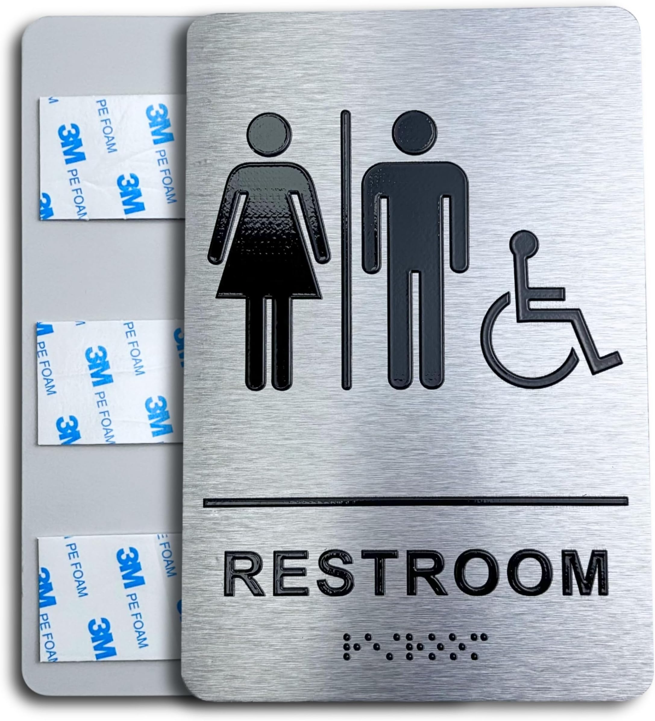 Amazon.com: Oudain Ada Compliant Restroom Sign with Braille Unisex ...