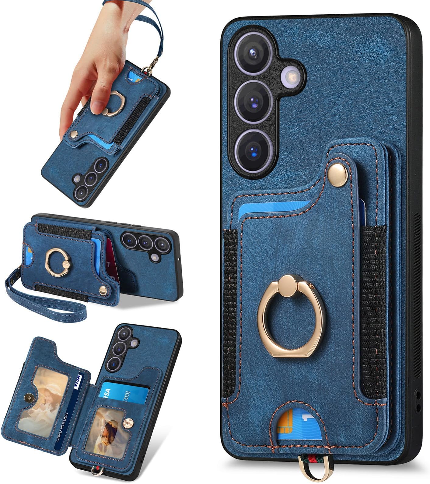 Amazon.com: for Samsung Galaxy S24 Plus Case with Card Holder for Woman Man,PU Leather Flip ...
