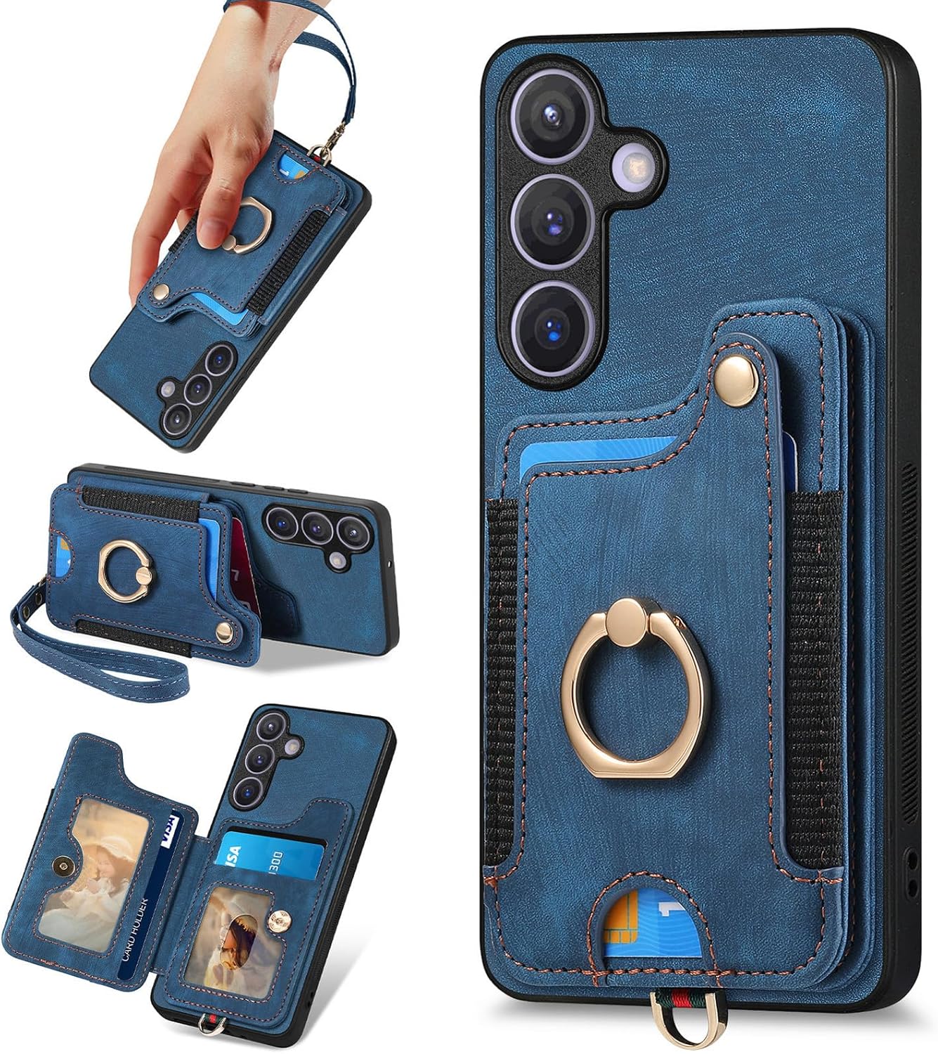 Amazon.com: for Samsung Galaxy S25 Plus Case Card Holder for Woman Man,PU Leather Flip Folio ...