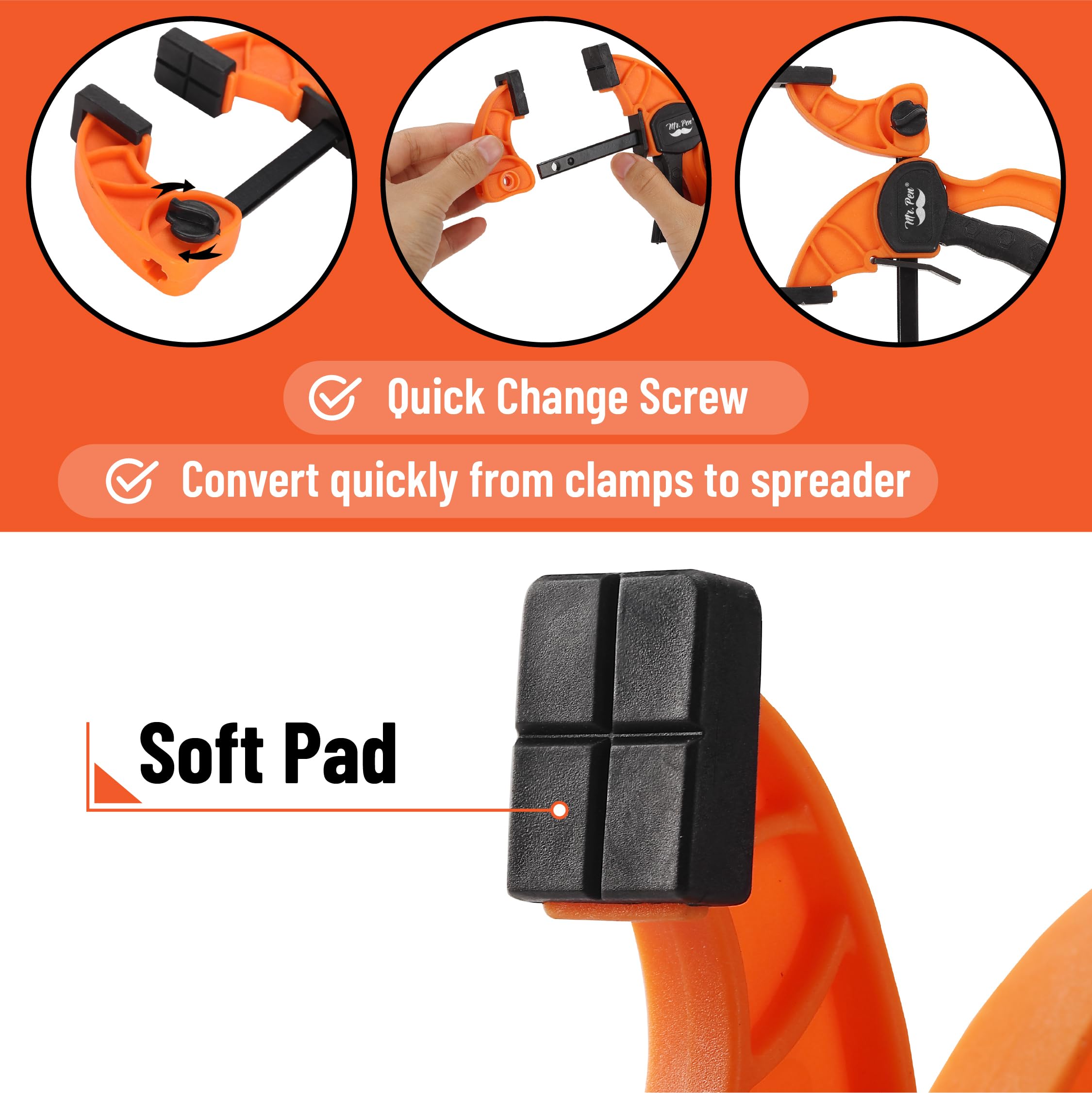 Snapklik.com : Mr. Pen- Bar Clamps For Woodworking