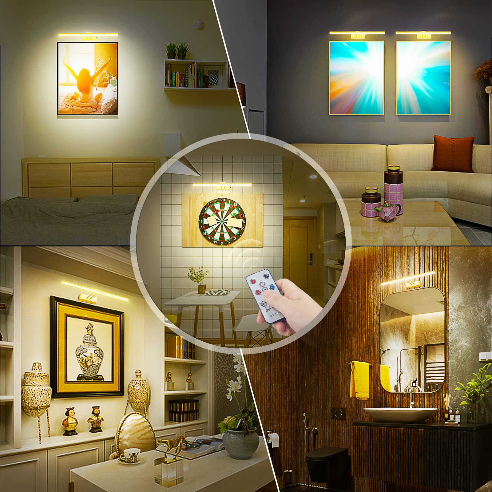 FUNCHDAY Picture Light,Battery Operated Picture Light for Wall,Wireless ...