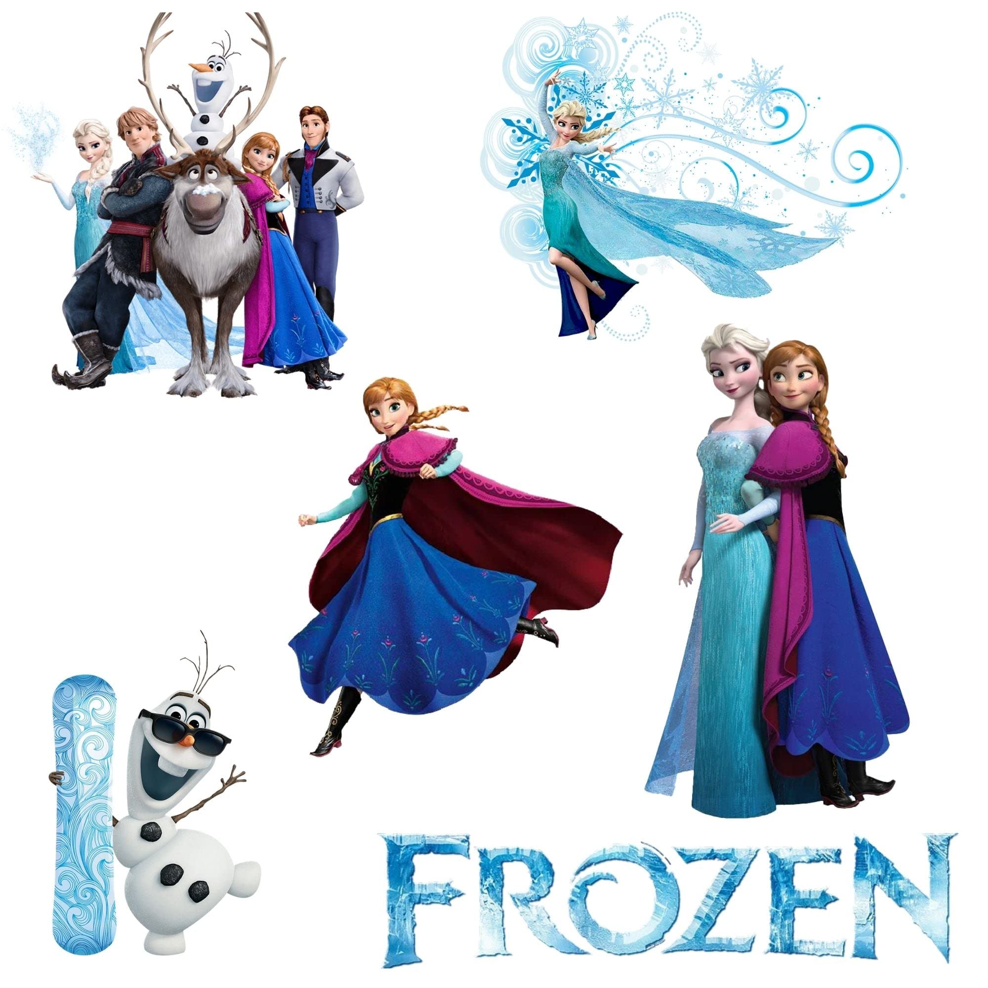 Frozen Theme Cutouts for Birthday Decorations - Anna, Elsa, Olaf (12 ...