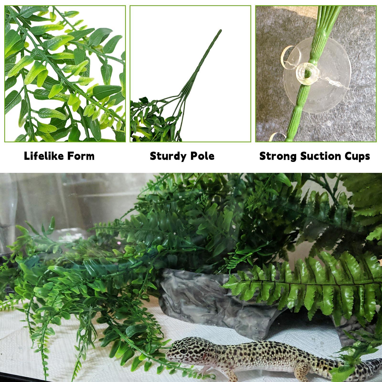 Bearded Dragon Accessories Plastic Reptile Plants Bendable Jungle ...