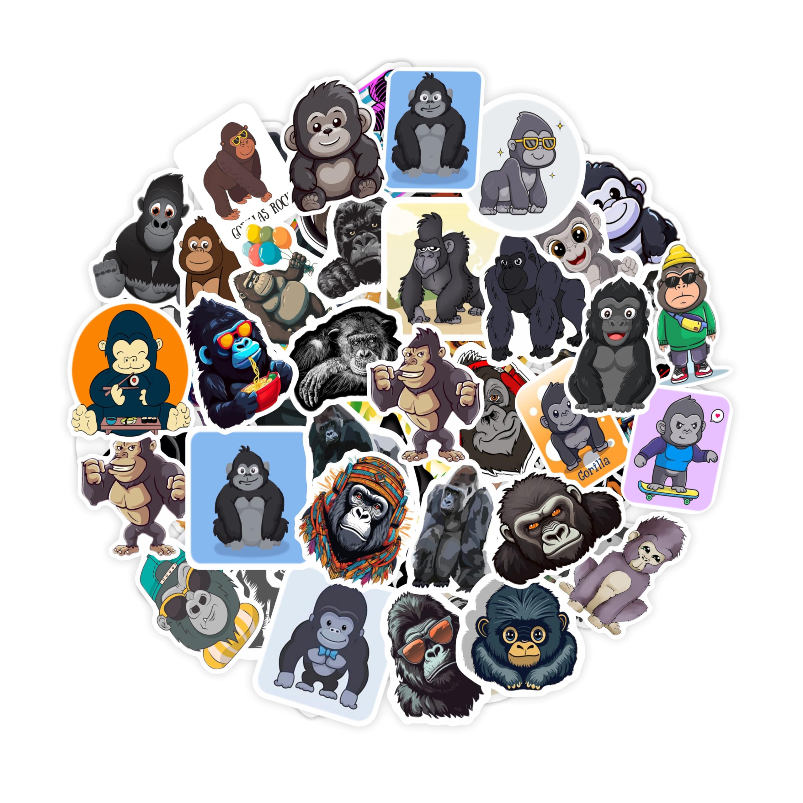 Amazon.com: Gorilla Stickers for Water Bottle and Laptop - Gorilla ...