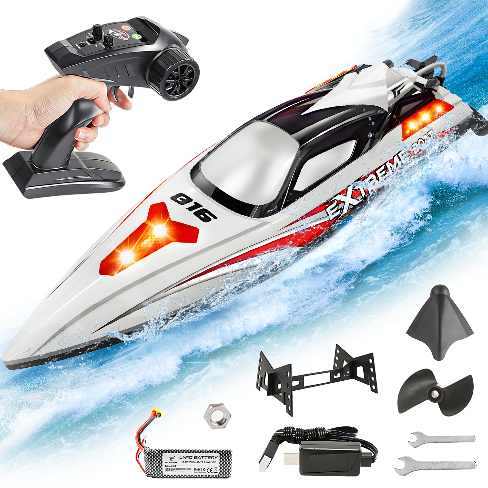 Amazon.com: BEZGAR RC Boat, 18 inch Big Brushless Remote Control Boat ...