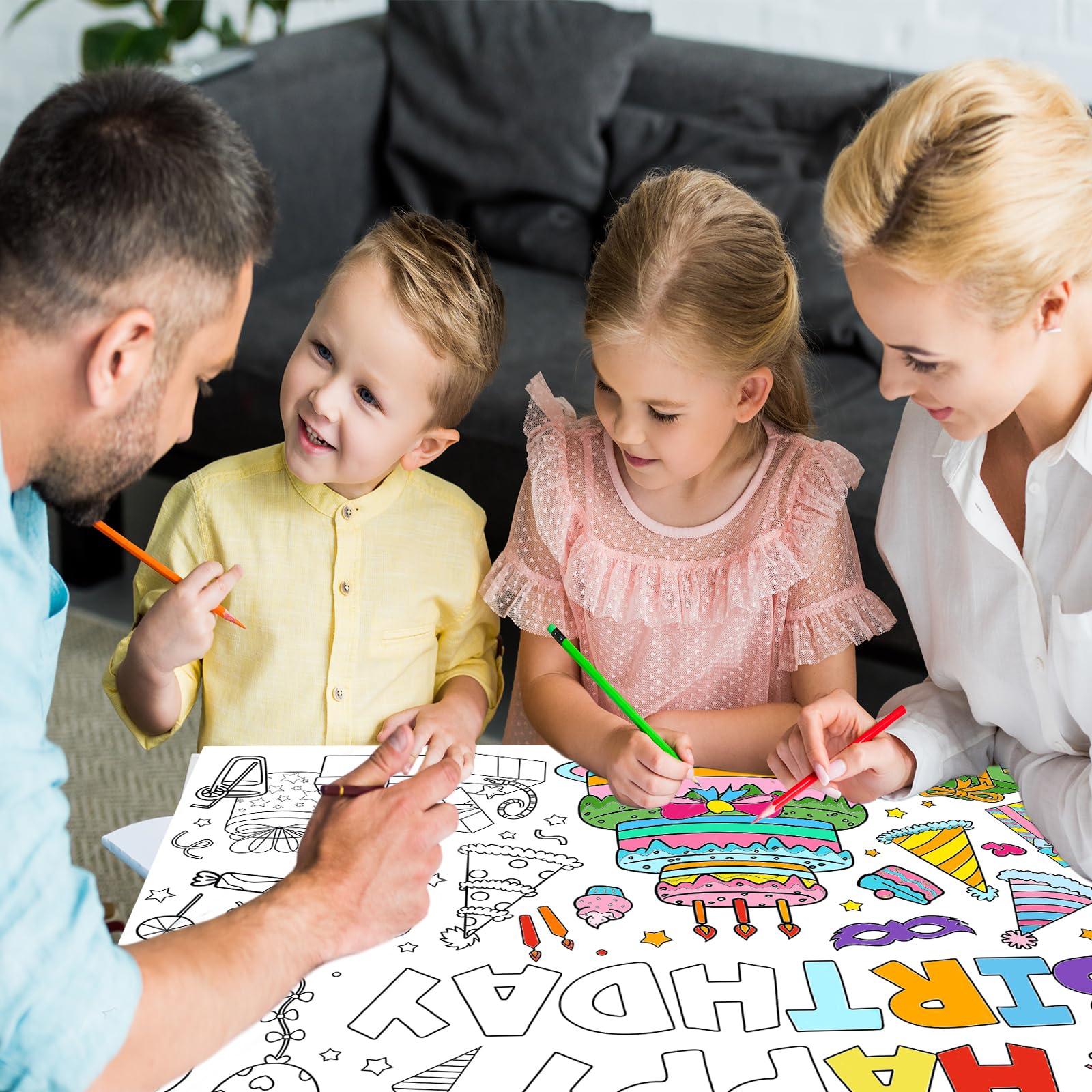 Snapklik.com : Happy Birthday Coloring Poster, Giant Coloring Poster ...