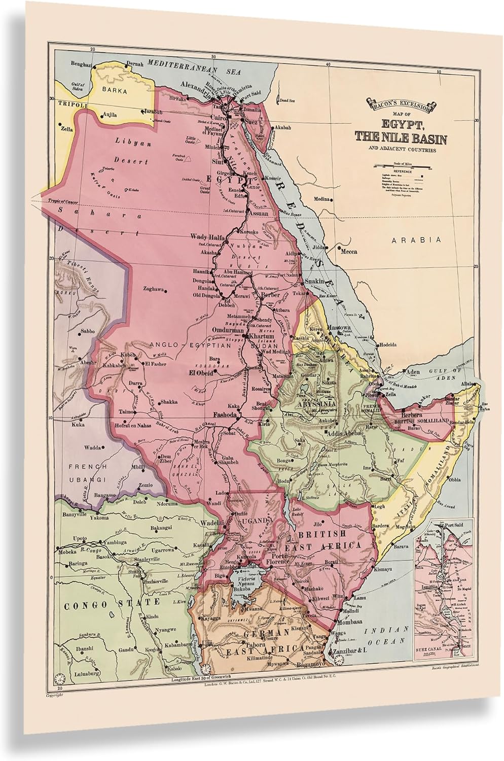 Amazon.com: HISTORIX Vintage 1916 Egypt Map Poster Print - 24x32 Inch ...