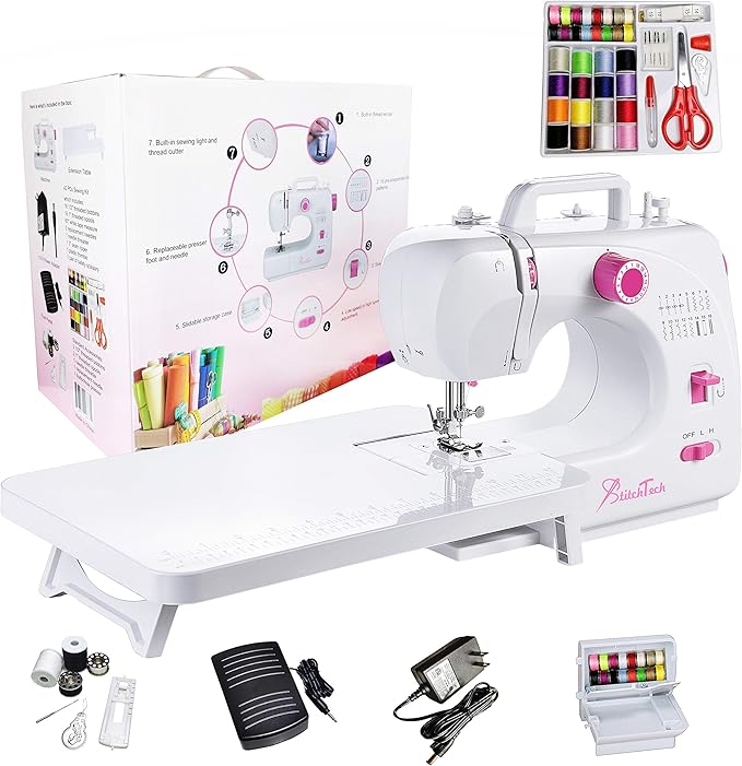 Amazon.com: StitchTech Portable Multi-function Home Sewing Machine 16 ...
