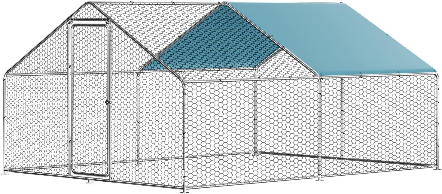 Amazon.com: ROOMTEC Large Chicken Run Metal Chicken Coops for 10-20 ...