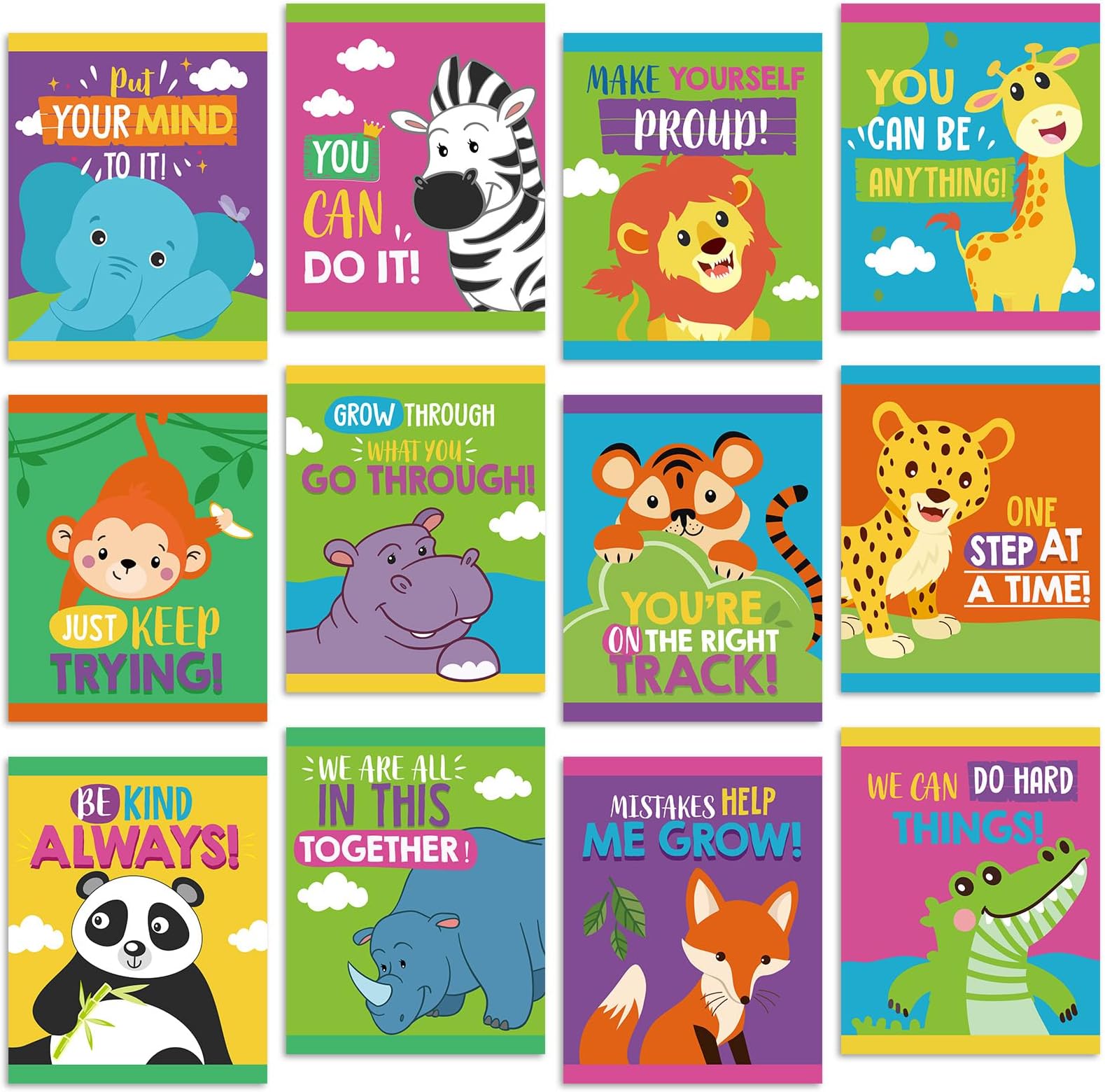 Amazon.com : 12 Classroom Motivational Posters - Inspirational Poster ...