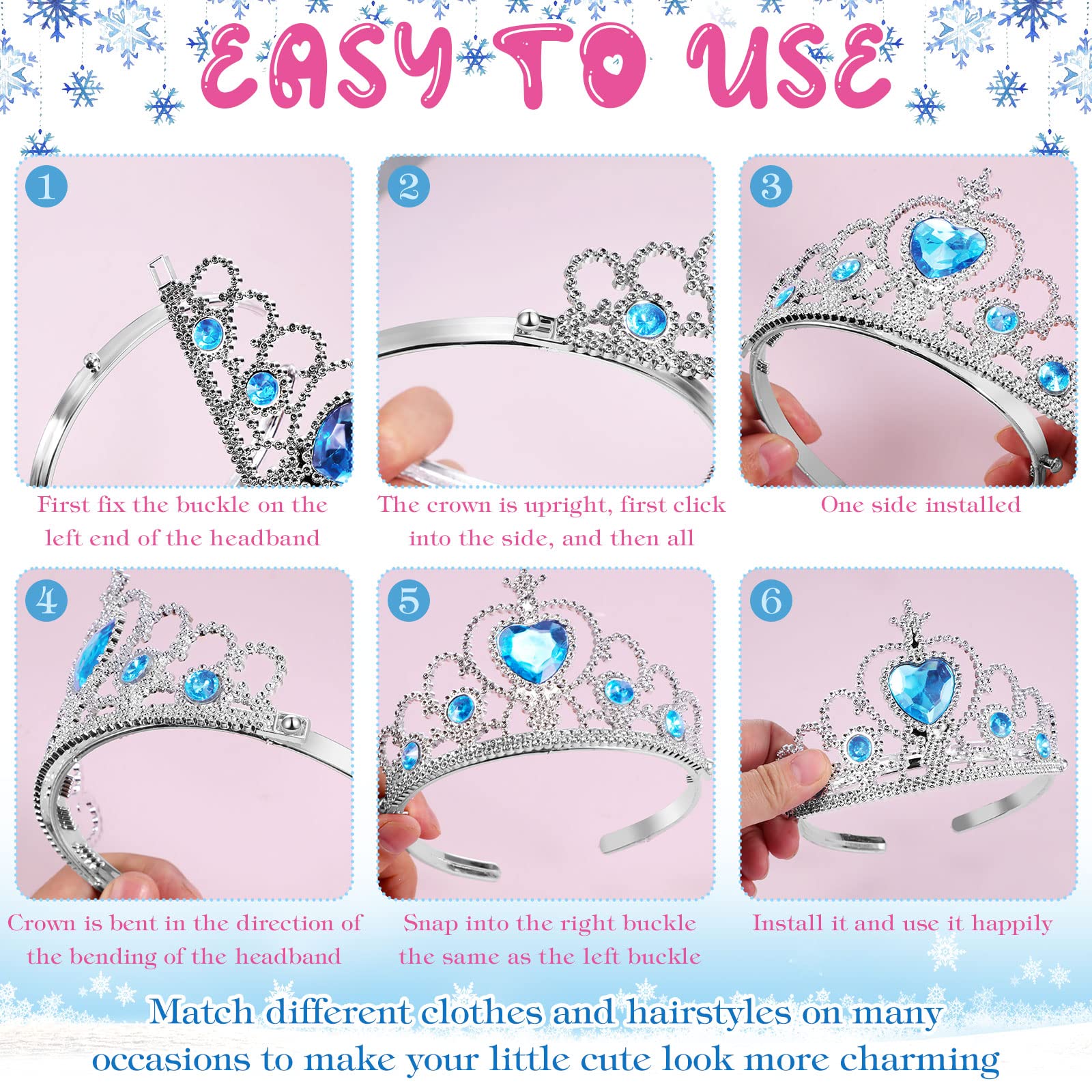 Snapklik.com : Zhanmai 24 Pcs Tiara Crown Set Princess Crown For Girls ...