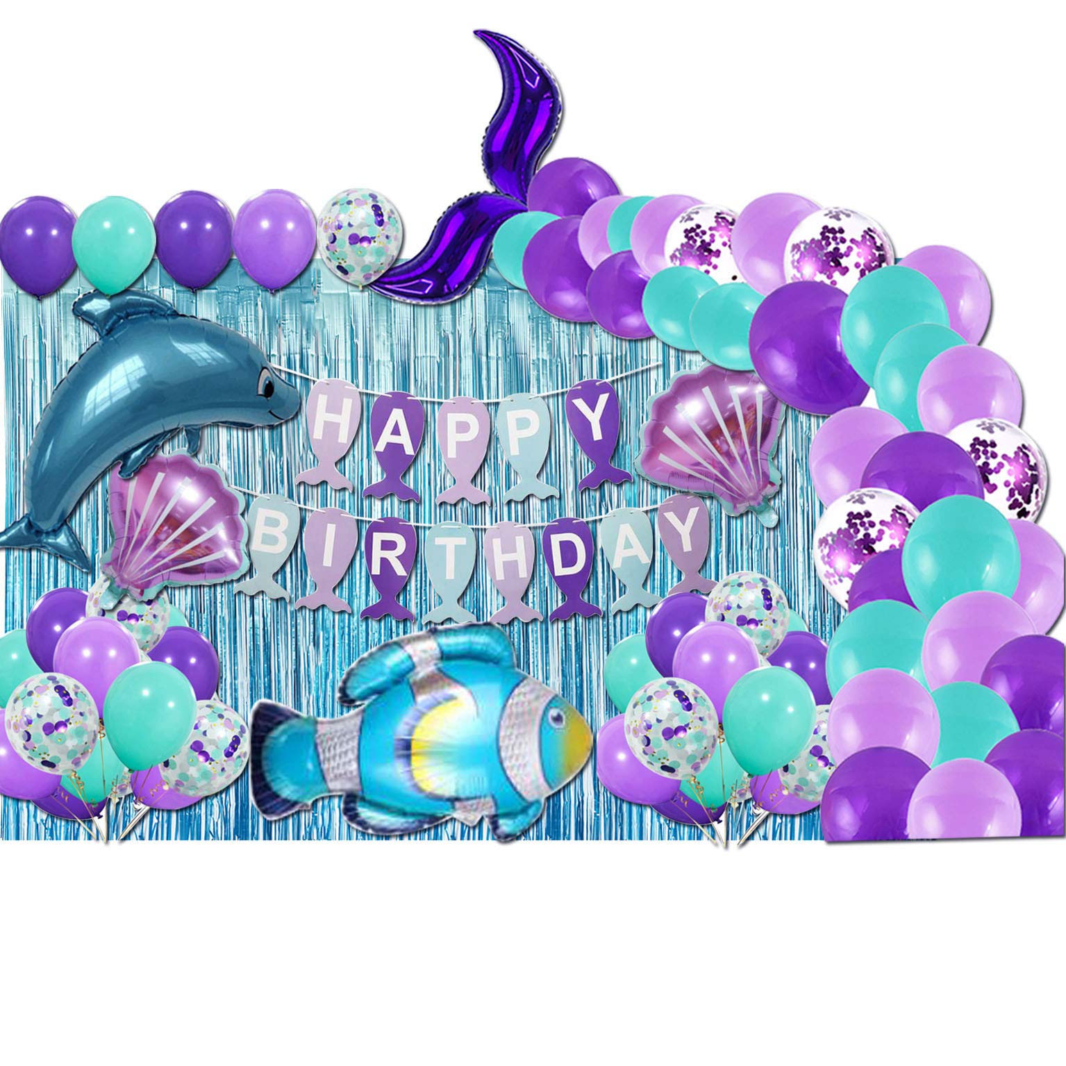 Buy Mermaid Decorations for Birthday Party Mermaid Party Supplies ...