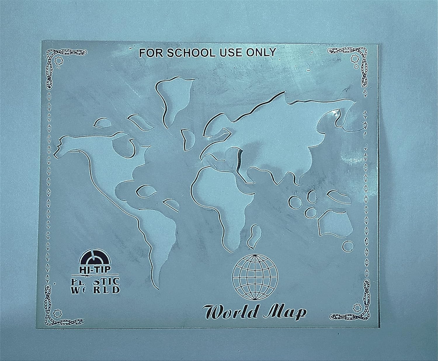 World Map Plastic Stencil map World map for School use/UPSC Practice ...