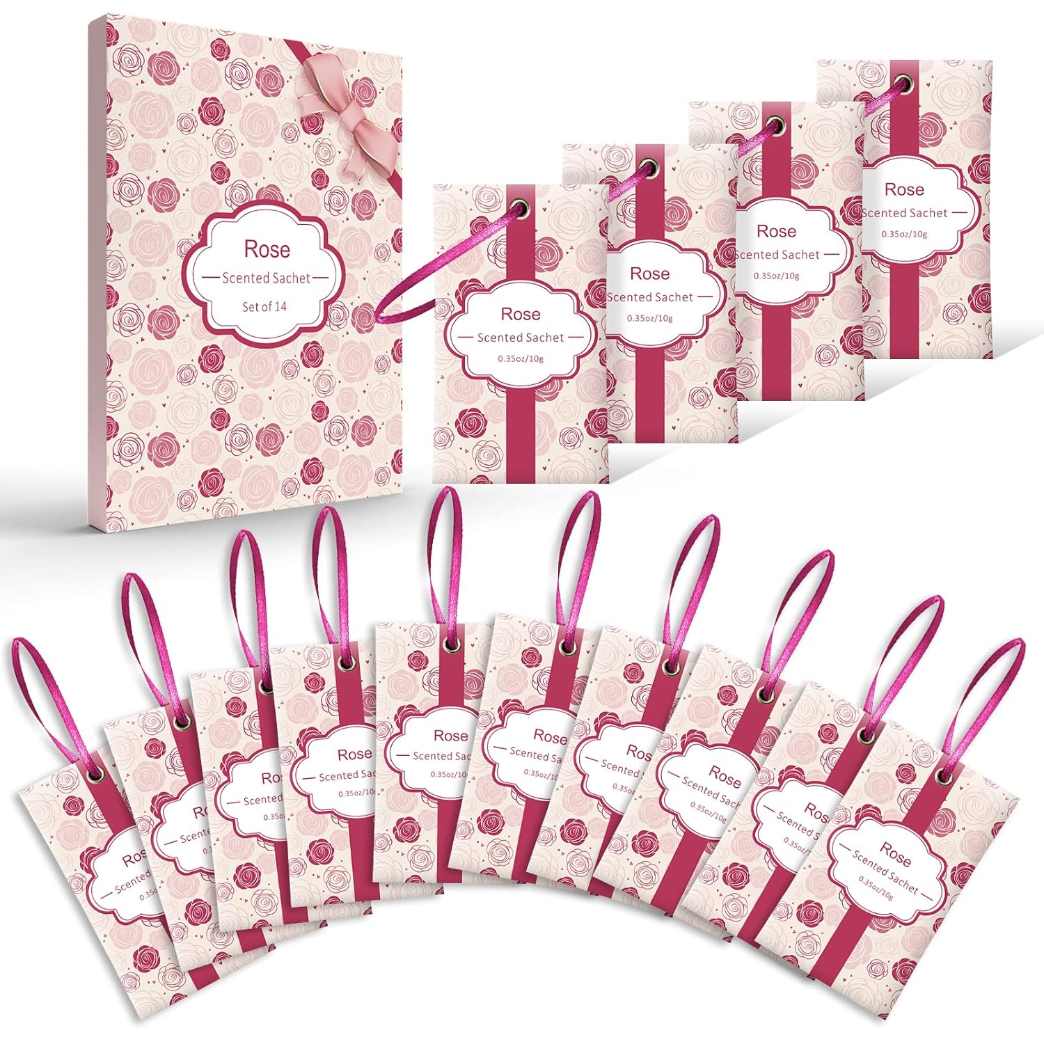 LA BELLEFÉE Scented Sachet, 14-Packs Rose Fragrance Packets Perfume ...