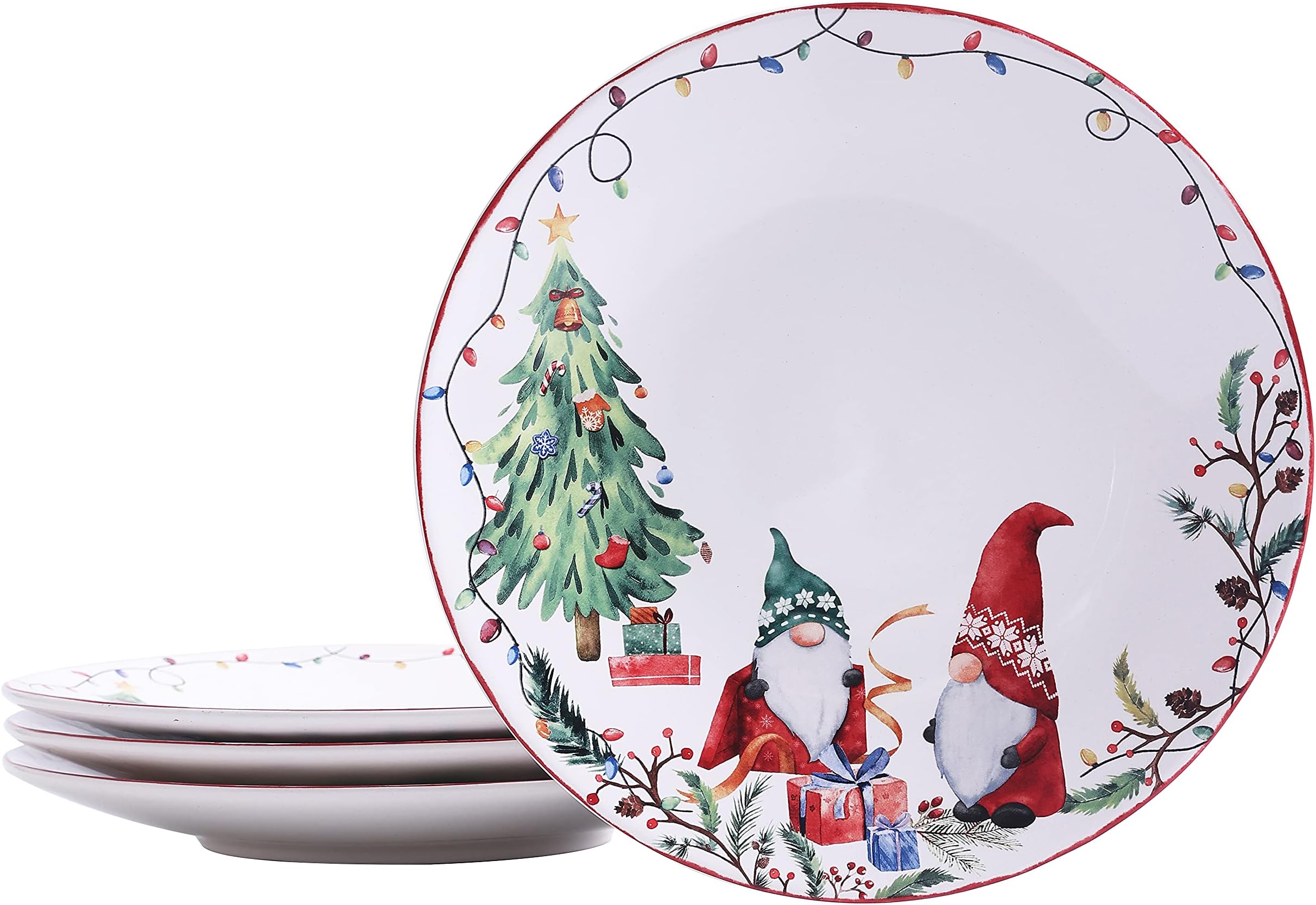 Amazon.com | Metahom Christmas Dinner Plates, 10 Inch Ceramic Serving ...